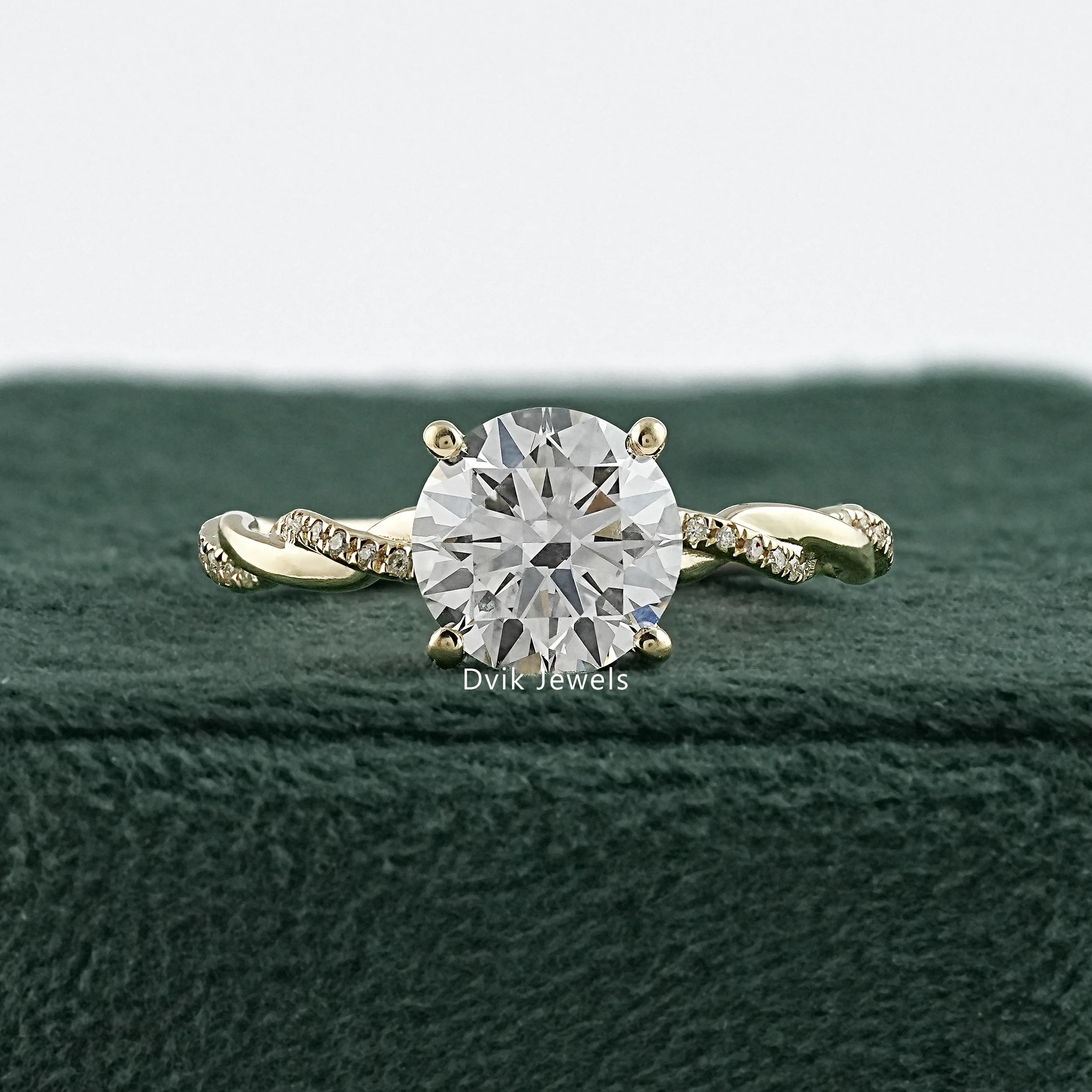 Round Diamond Accent Infinity Engagement Ring – Dvik Jewels